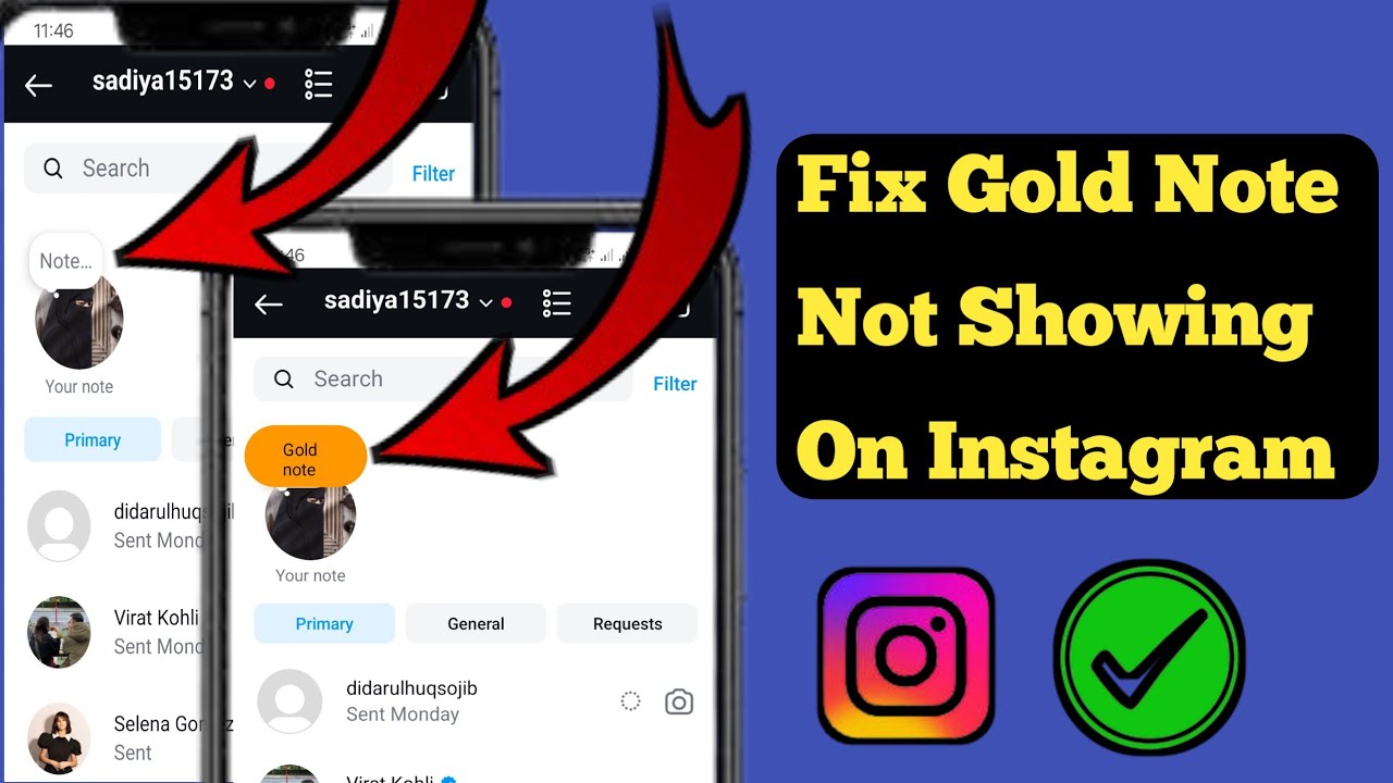 How to Fix Gold Note Not Showing On Instagram (update ) ll - YouTube