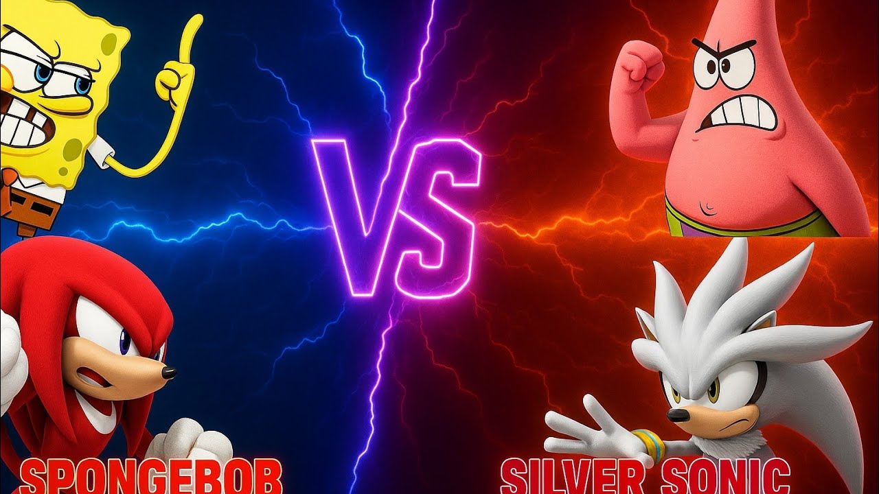 The Ultimate Crossover Battle - Spongebob&Knuckles vs Patrick&Silver ...