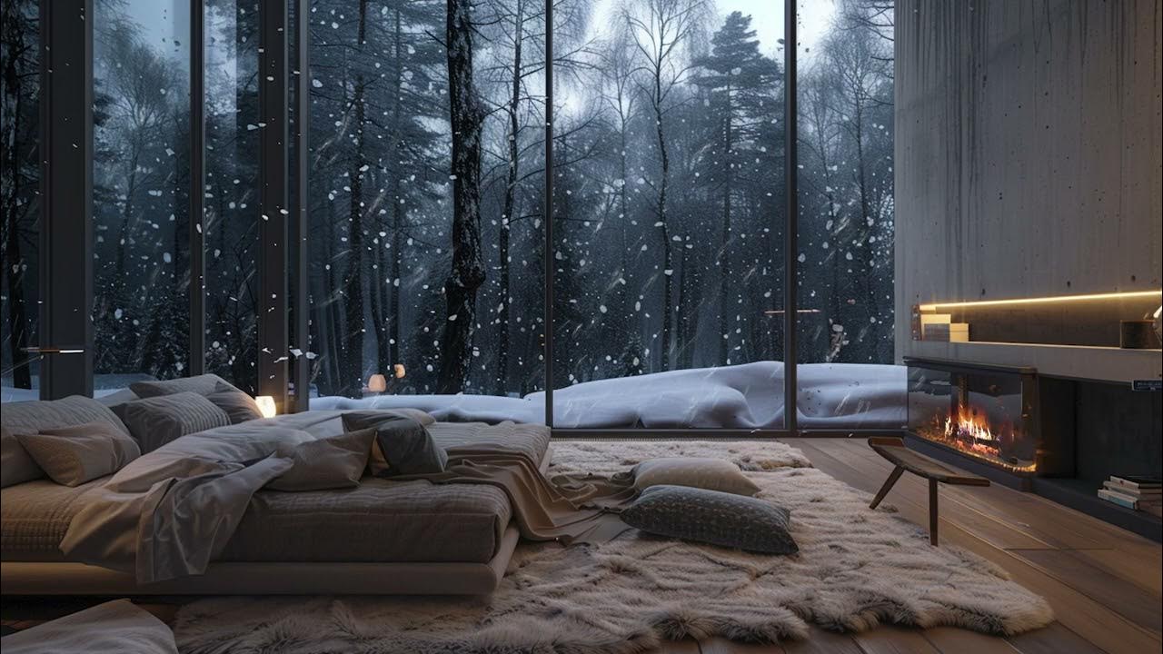 Deep Sleep with Blizzard and Fireplace Sounds | Cozy Winter Ambience and Howling Wind - YouTube
