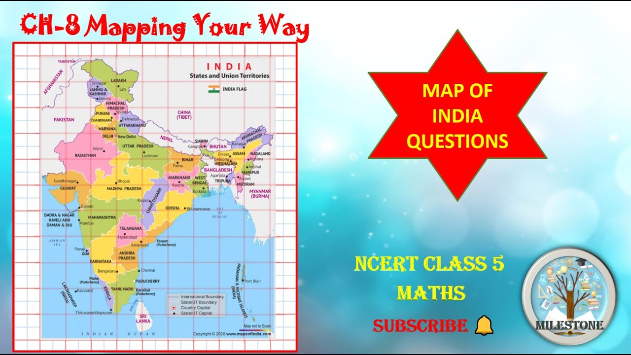 Chapter 8 Mapping Your way| Class 5 Maths |Map of India Questions # ...