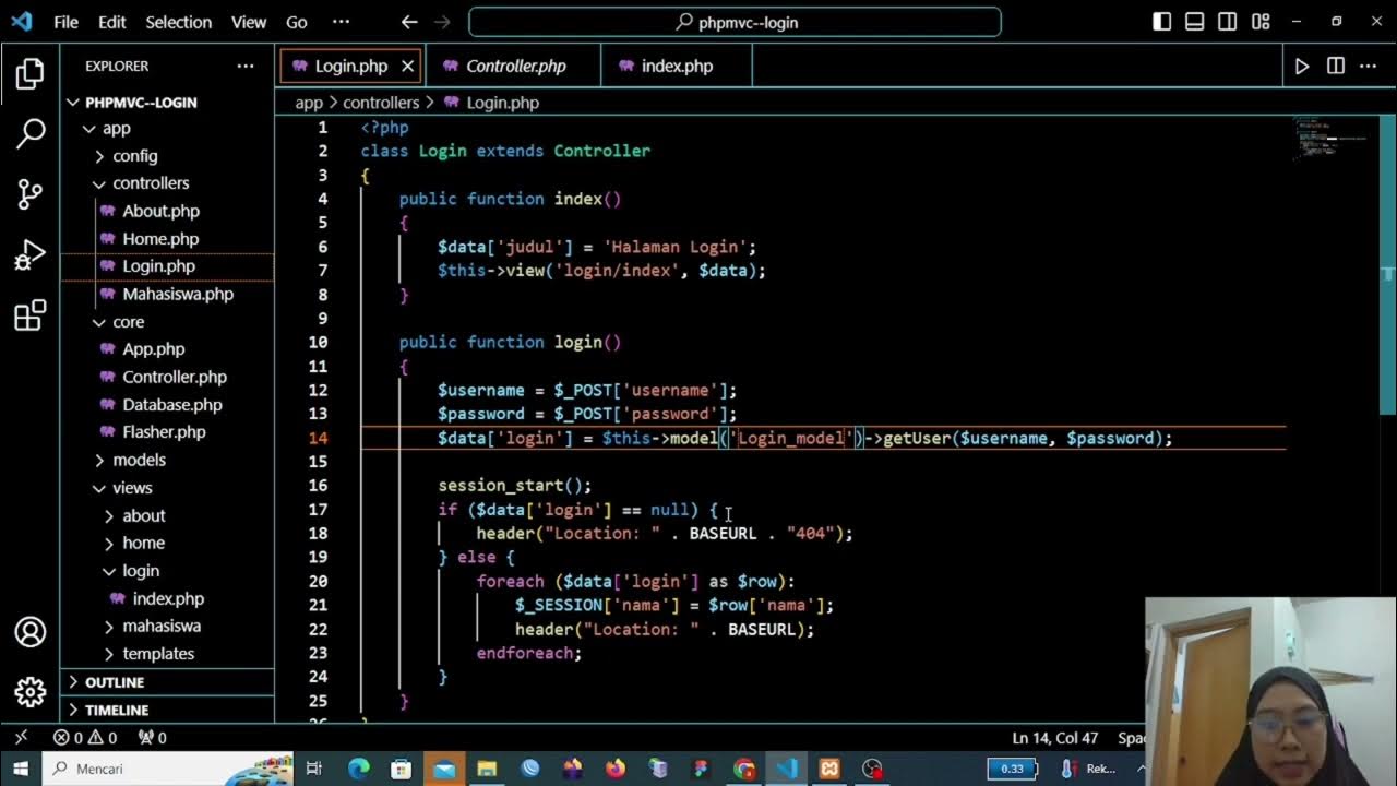PHPMVC - Membuat tampilan Login & Logout - YouTube
