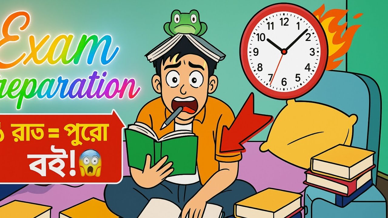 🎓 "Exam Preparation | Funny Animation | পরীক্ষা মানেই টেনশন 😱 | Bangla ...