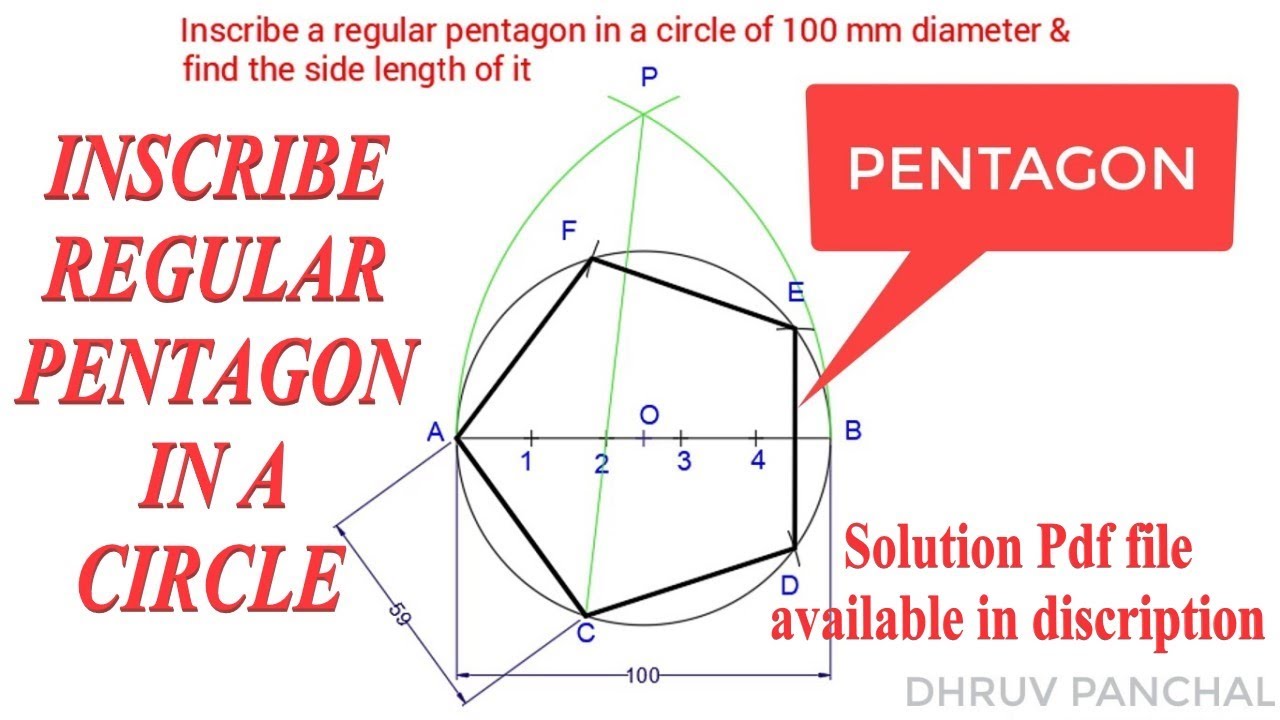 Inscribe pentagon | Geometric Construction | Engineering Drawing - YouTube