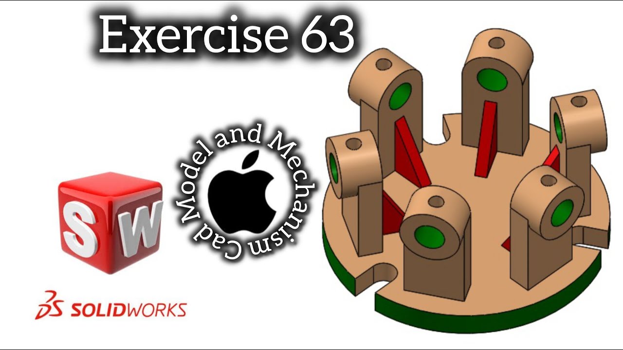 Solidworks tutorial exercise 63||mechanical parts modeling||learn solidworks 2022#solidworks # ...