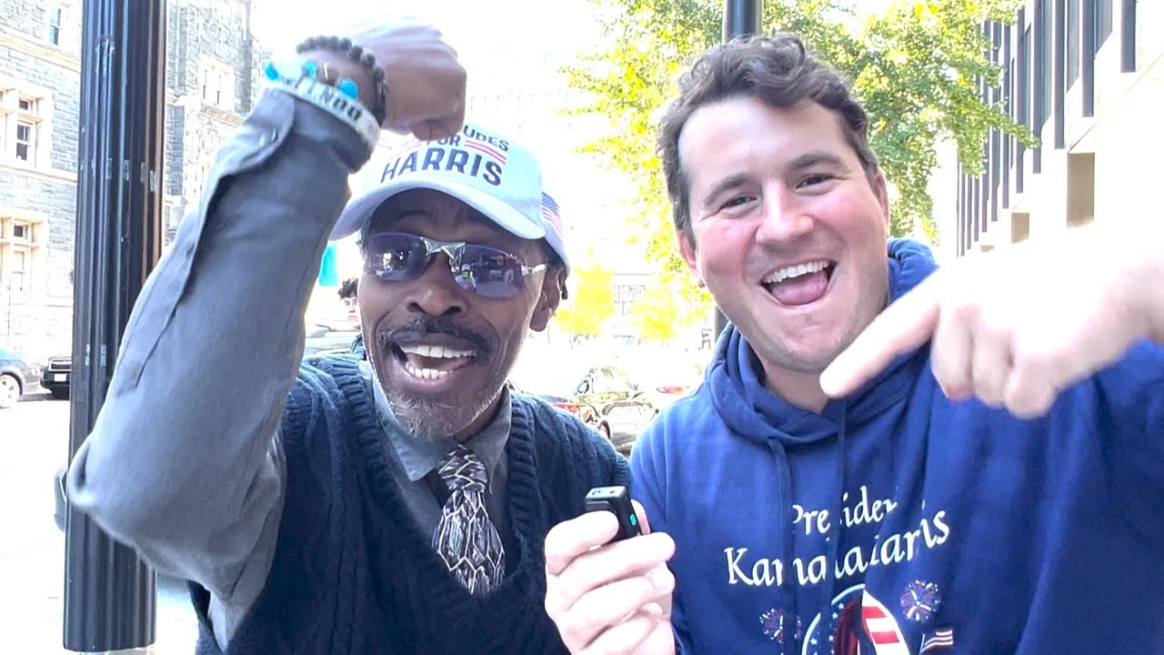 Alex Stein UNDERCOVER 'White Dude For Kamala" At Harris Watch Party ...