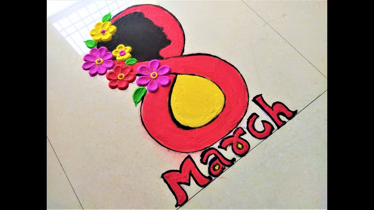 Women's day special rangoli | International Women's day rangoli | women ...