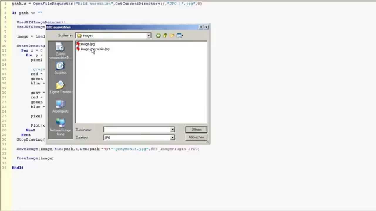 PureBasic: Image Grayscale (Tutorial) (Deutsch) - YouTube