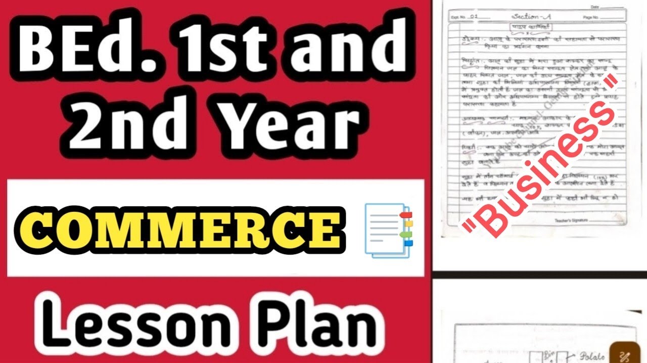 BEd. Commerce - 'Business' Lesson Plan File with PDF and full ...