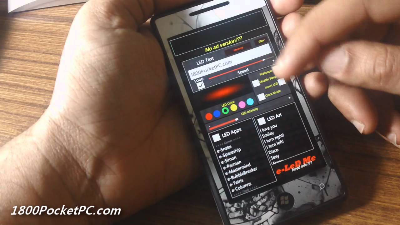 e-LeD Me Free : LED Ticker / Banner Windows Phone - YouTube