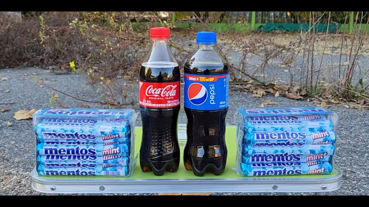 실험 : 콜라 vs 멘토스 (Experiment : Cola vs Mentos) - YouTube
