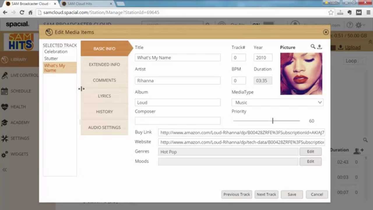 SAM Broadcaster Cloud: Media Item Editor - YouTube