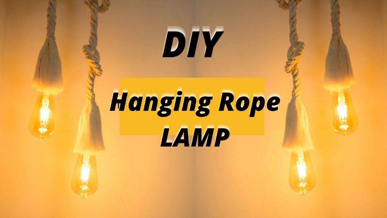 How to make hanging lamp at home | DIY hanging Lamp | Rope lamp making ...