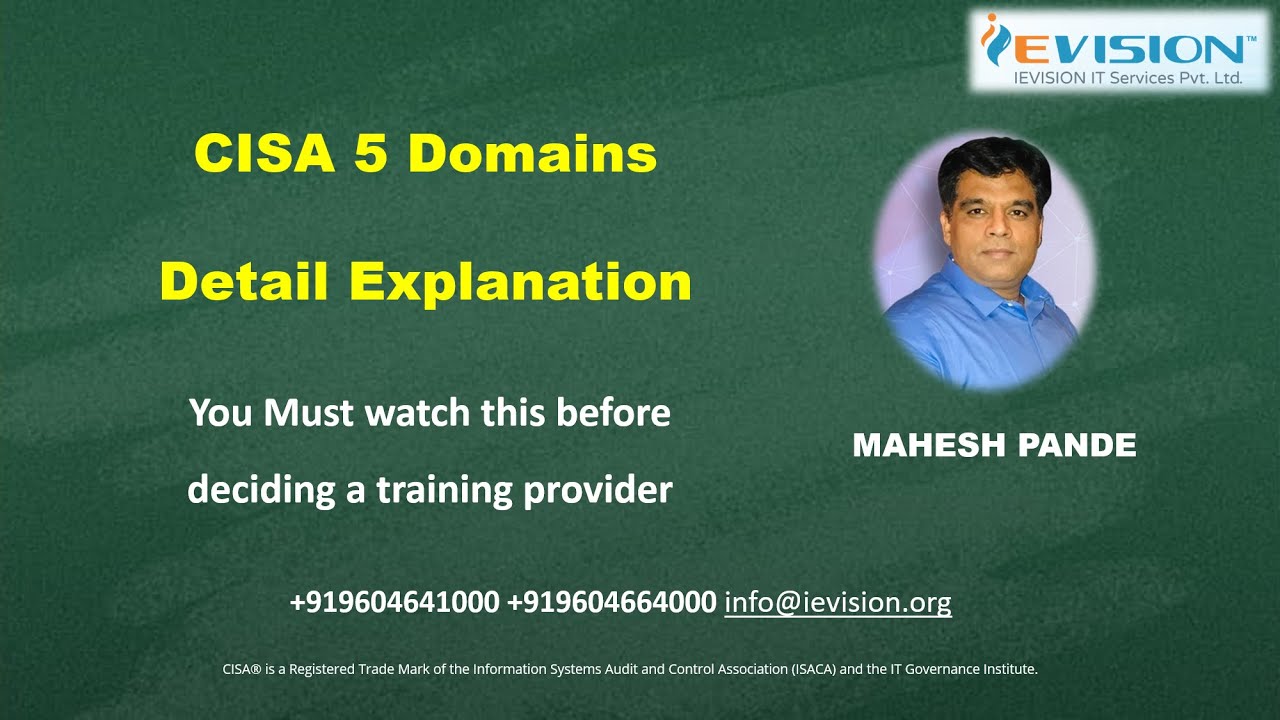 CISA 5 Domains detailed explanation. How to pass CISA in 1st attempt ...