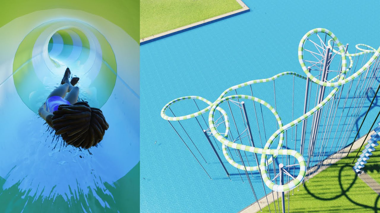 Long enclosed water slide - Planet Coaster 2 - YouTube