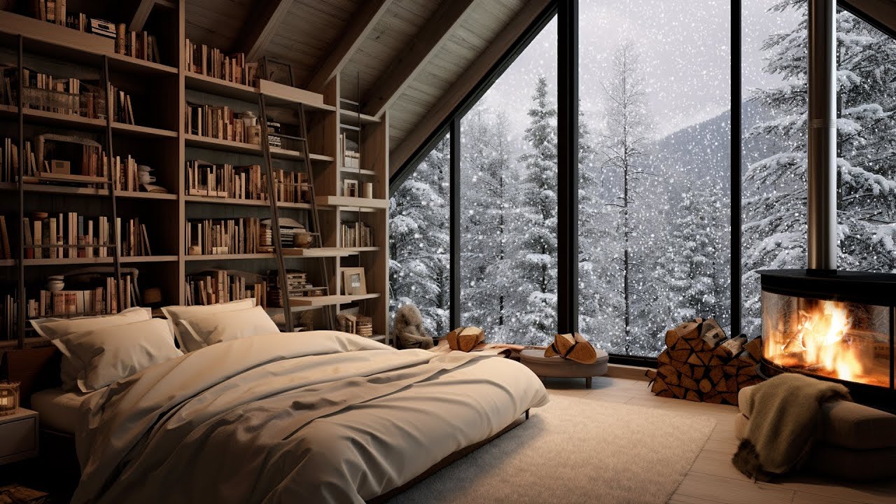 Inviting Winter Night: Fireplace and Wind ASMR for Serene and Restful ...