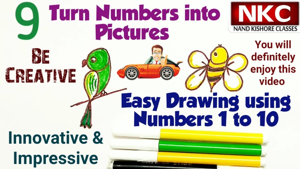 Turn Numbers into Pictures - Easy Drawing using Numbers 1 to 10 ...