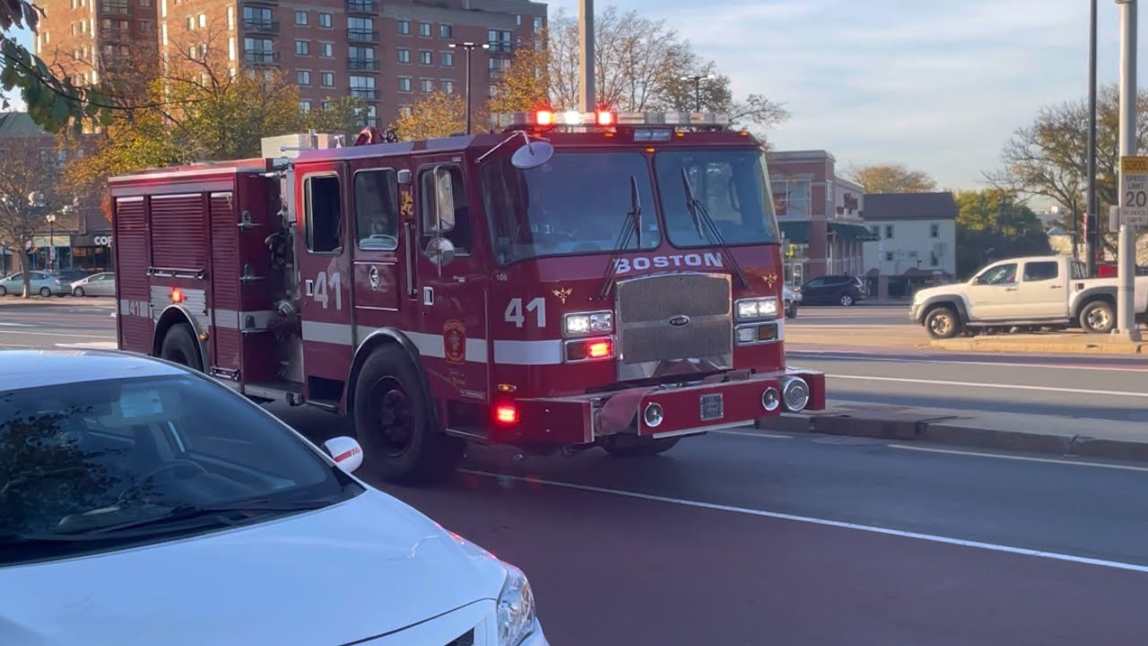 Boston Engine 41 responding to a medical - YouTube