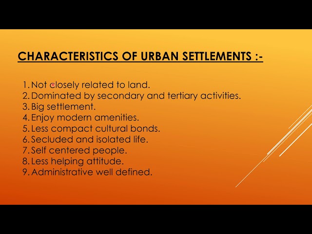 Urban Settlement Types Urban & Rural Settlement Geography