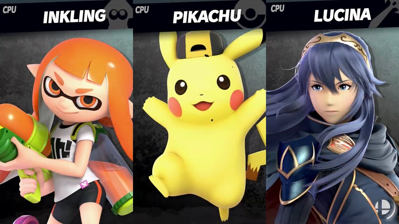 Super Smash Bros. Ultimate - Inkling vs Pikachu vs Lucina - YouTube