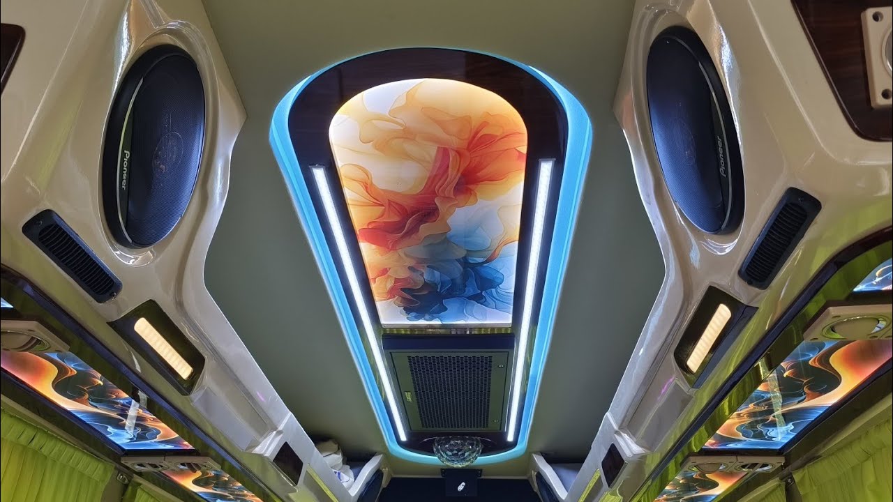 NEW FORCE TRAVELLER 12 SEATER INTERIOR FULL WORK. PUSHBACK SEAT AND ...