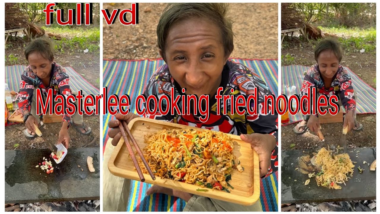 #masterlee cooking fried noodles 🍜 on Rock plate - YouTube