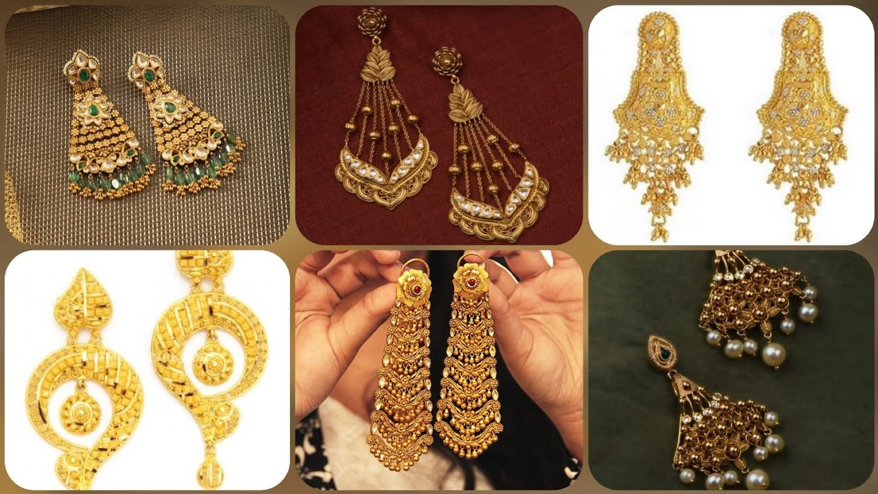 Gorgeous And Ravishing Gold Heavy Earrings For Women || Latest Designs ...
