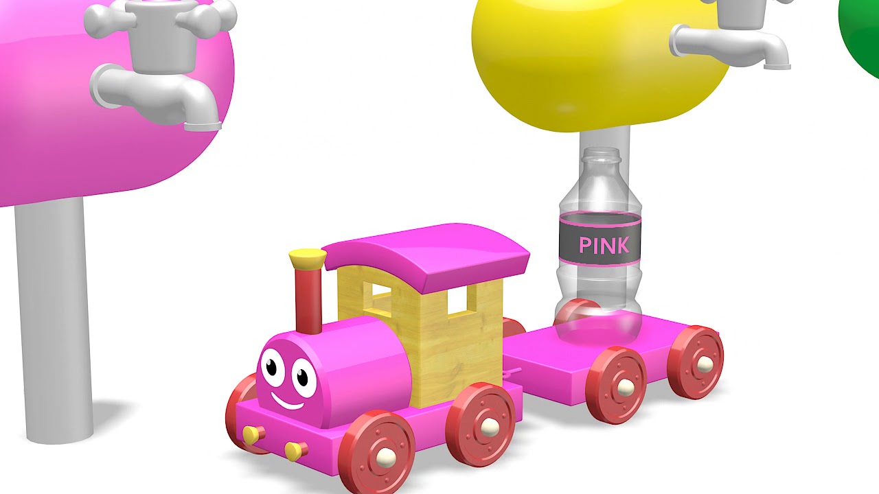 PINK COLOR - Learning colors with toy Train and Bottles - Yes or NO ...