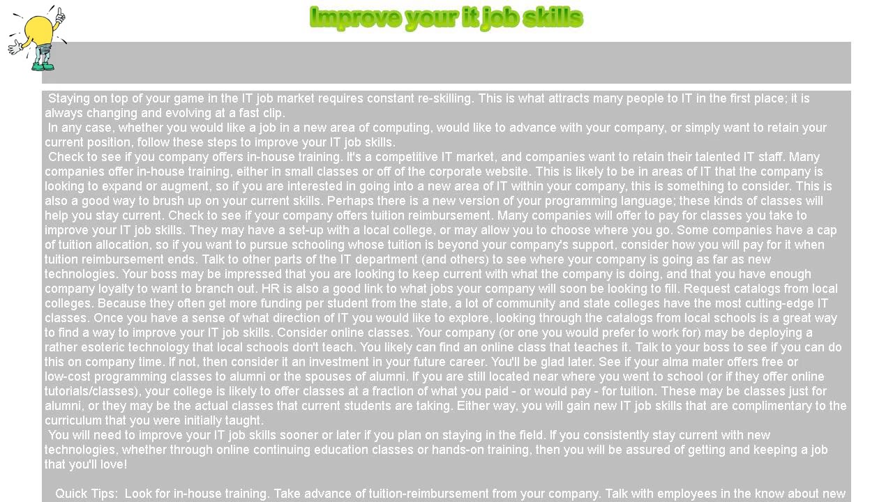 How To Improve Your It Job Skills YouTube how-to-improve-your-it-job-skills-youtube