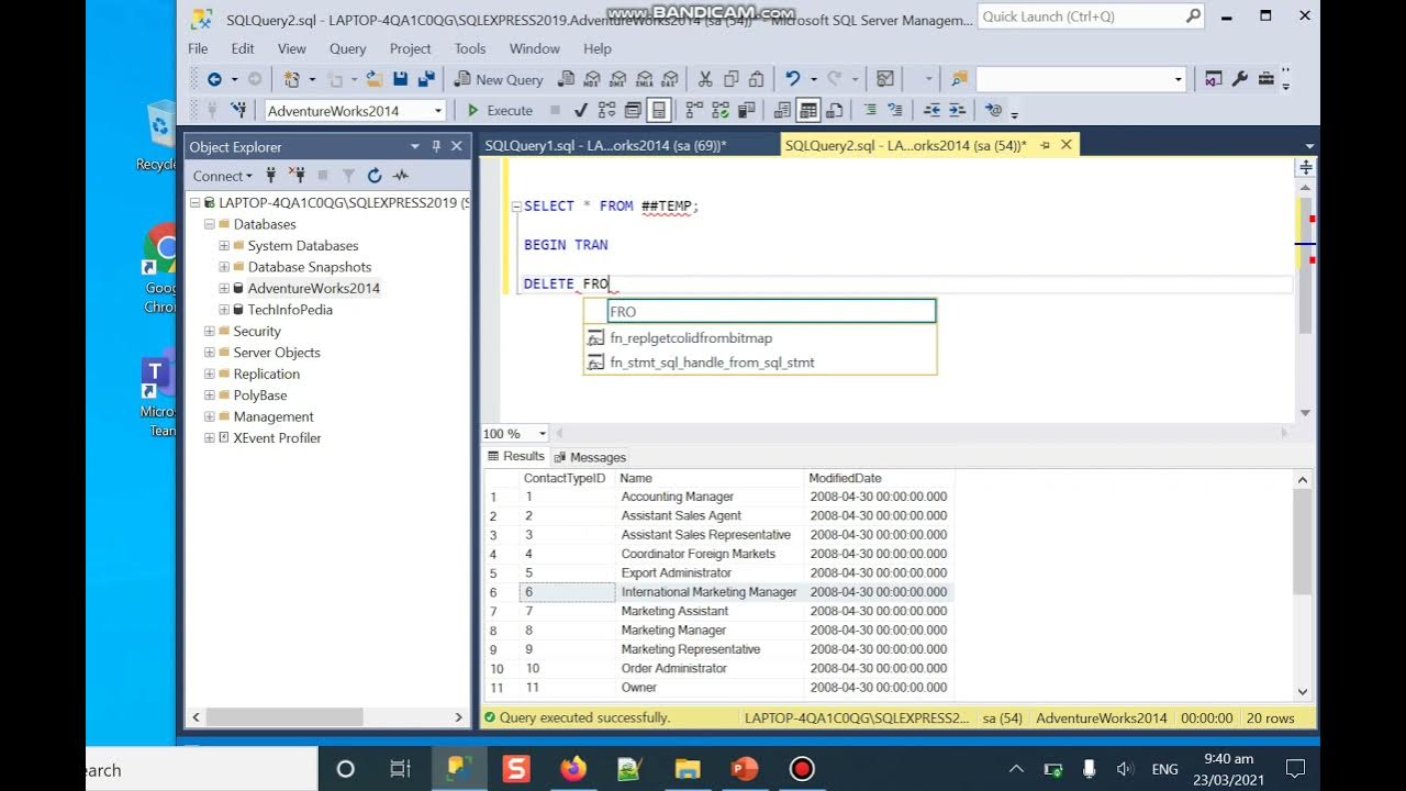 What are Temp tables? How to Create Temporary Tables in SQL - YouTube
