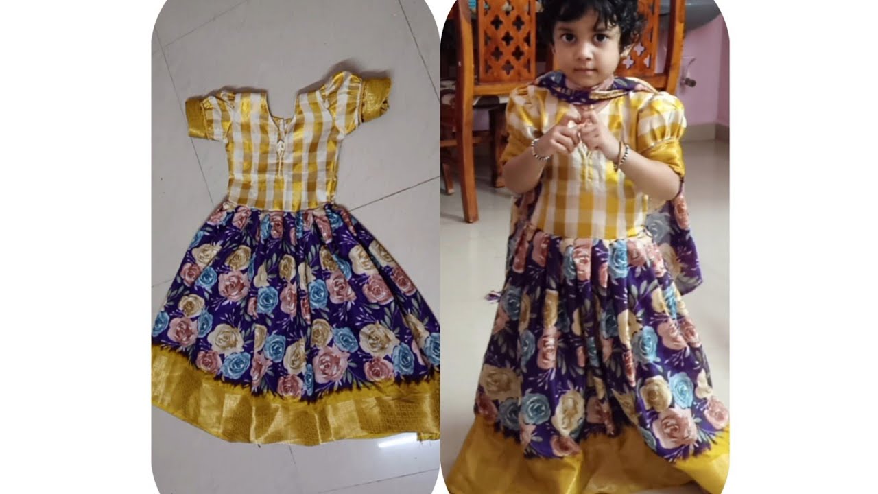5,6 baby long frock frills simple method stitching - YouTube