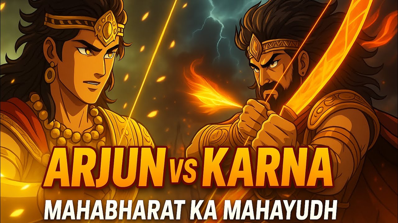 Arjun vs Karna | Mahabharat ka Mahayudh ⚔️ | Epic Anime Story - YouTube