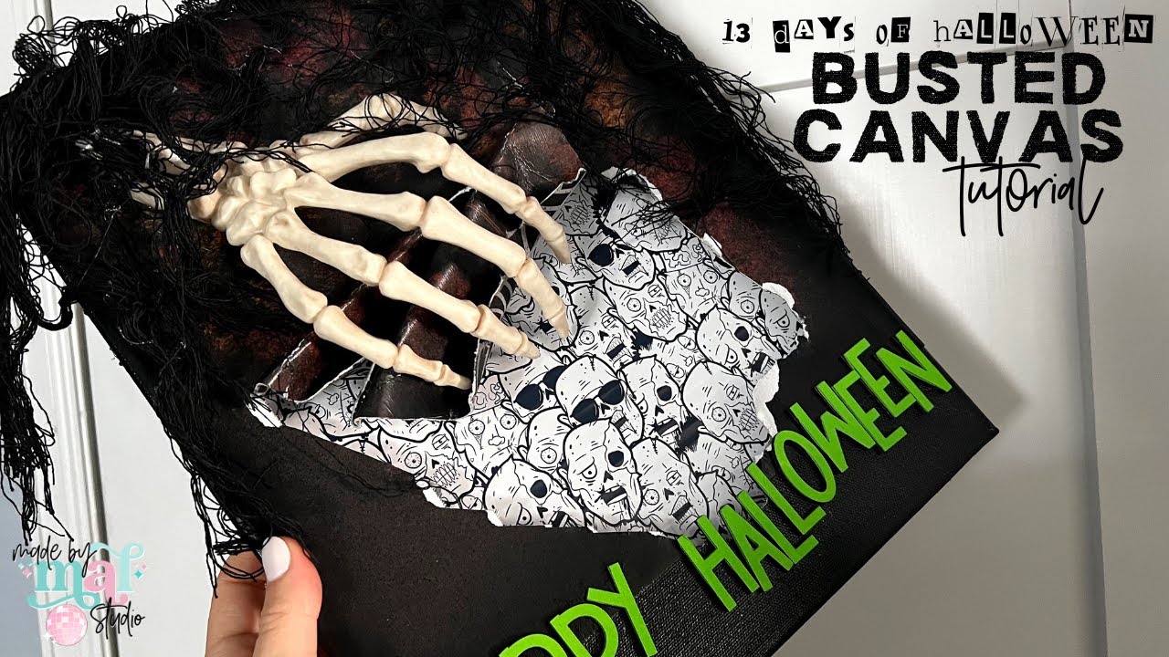 Halloween Busted Canvas Tutorial - YouTube