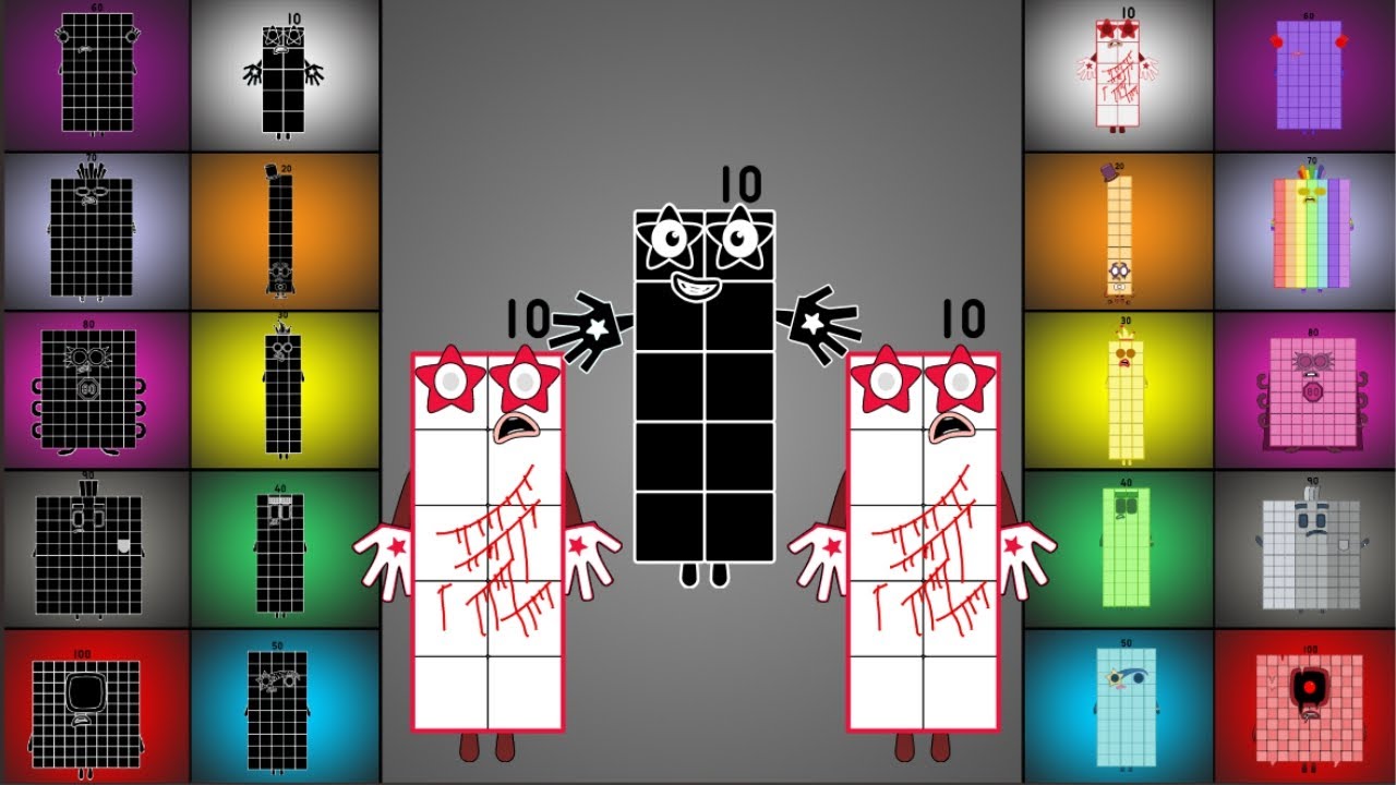 Jolly Numberblocks Negative vs. Phobia 10 to 100 (Band Version) - YouTube