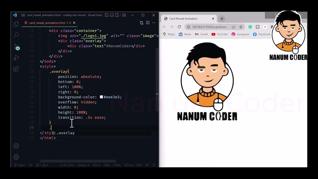 Card Reveal Animation in Tamil #nanumcoder #programming - YouTube