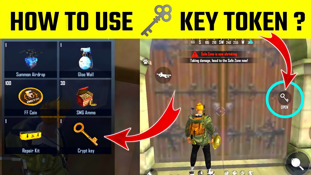 HOW TO USE CRYPT KEY 🔑 | OPEN SECRET DOOR IN FREE FIRE | KEY TOKEN ...