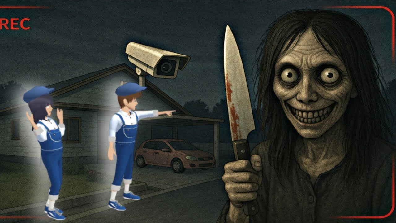 HANTU MOMO SERAM TEREKAM CCTV DI DEPAN RUMAH YUTA MIO PANIC😱|| SAKURA ...