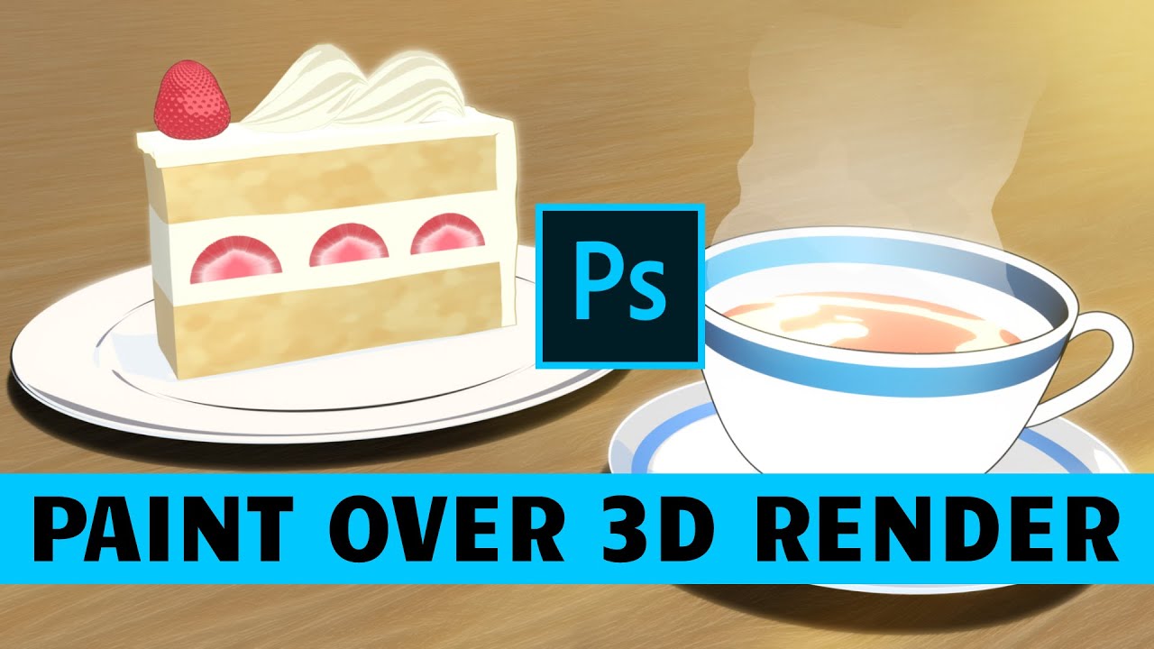 HOW I PAINT ANIME STYLE LIGHTING OVER A 3D RENDER - No commentary - YouTube