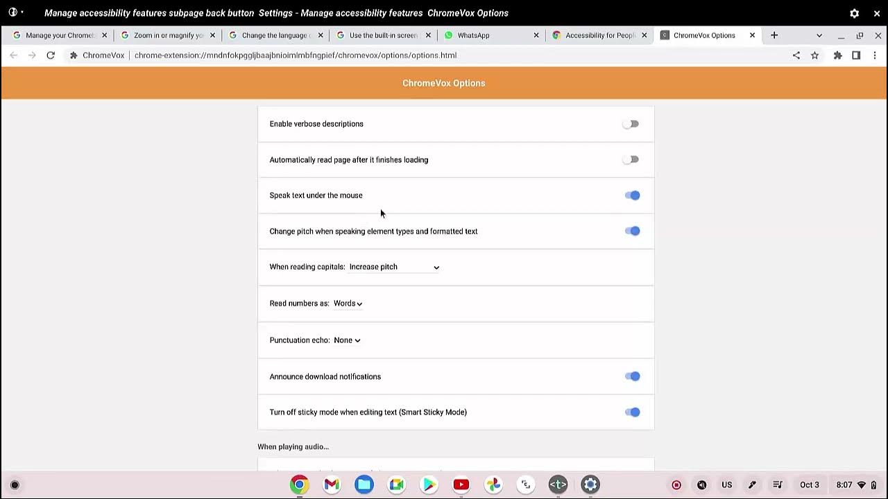 Lenovo Flex 5 Chromebook : How to stop Chromevox from reading the text under your cursor or ...