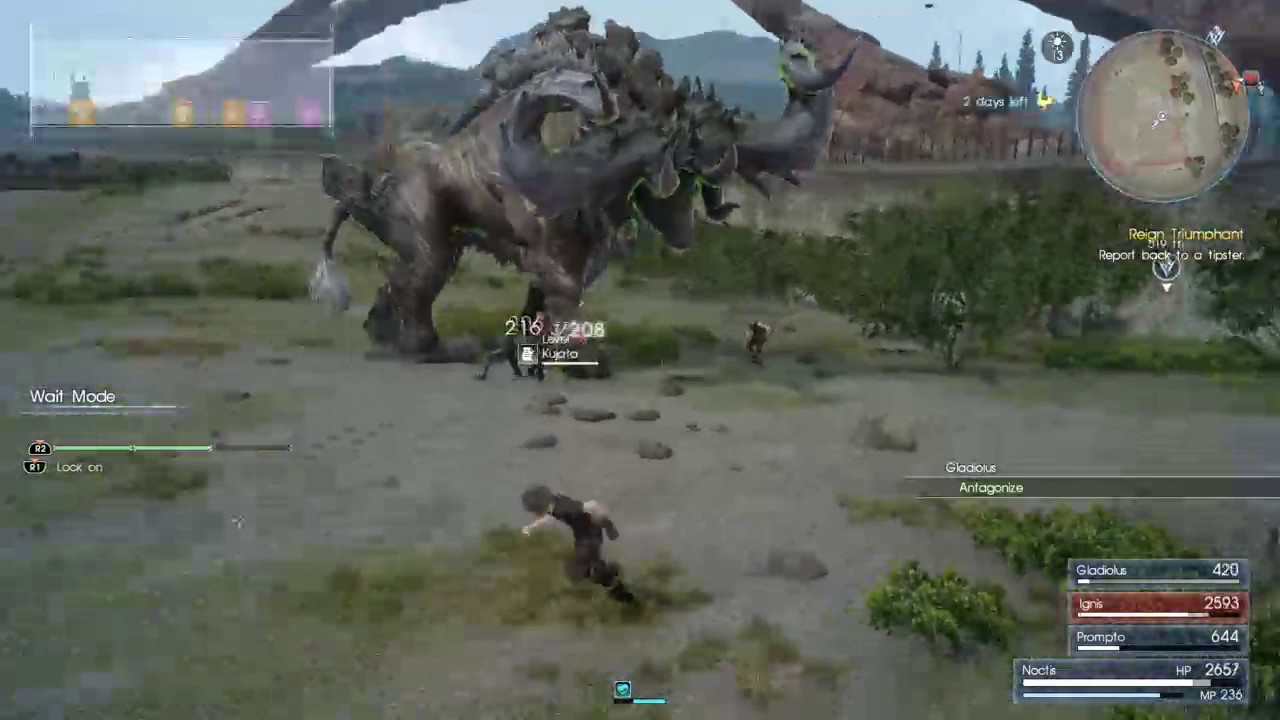 Final Fantasy XV - Lv58 fighting a gigantic cow - YouTube