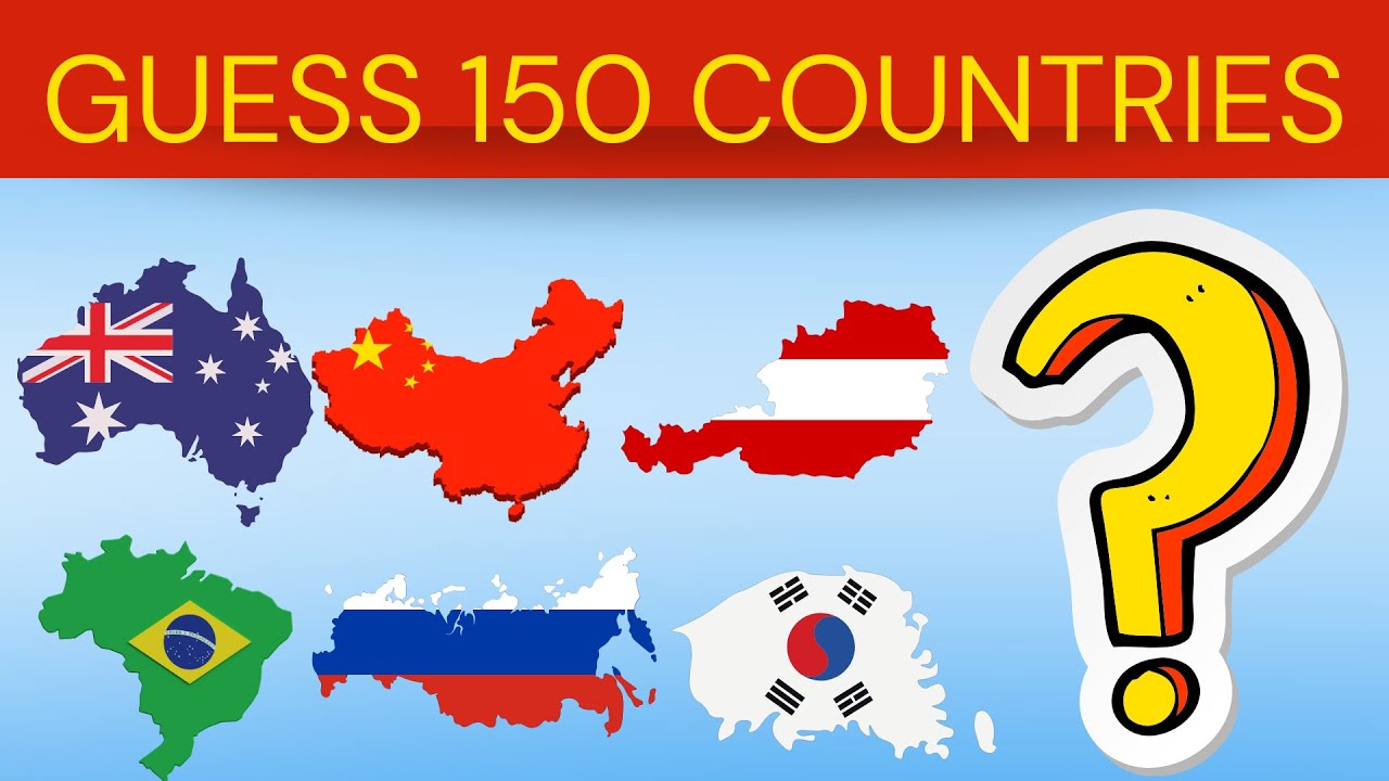 Guess and learn all 150 countries in 3 Seconds! (Shapes & Flags ...