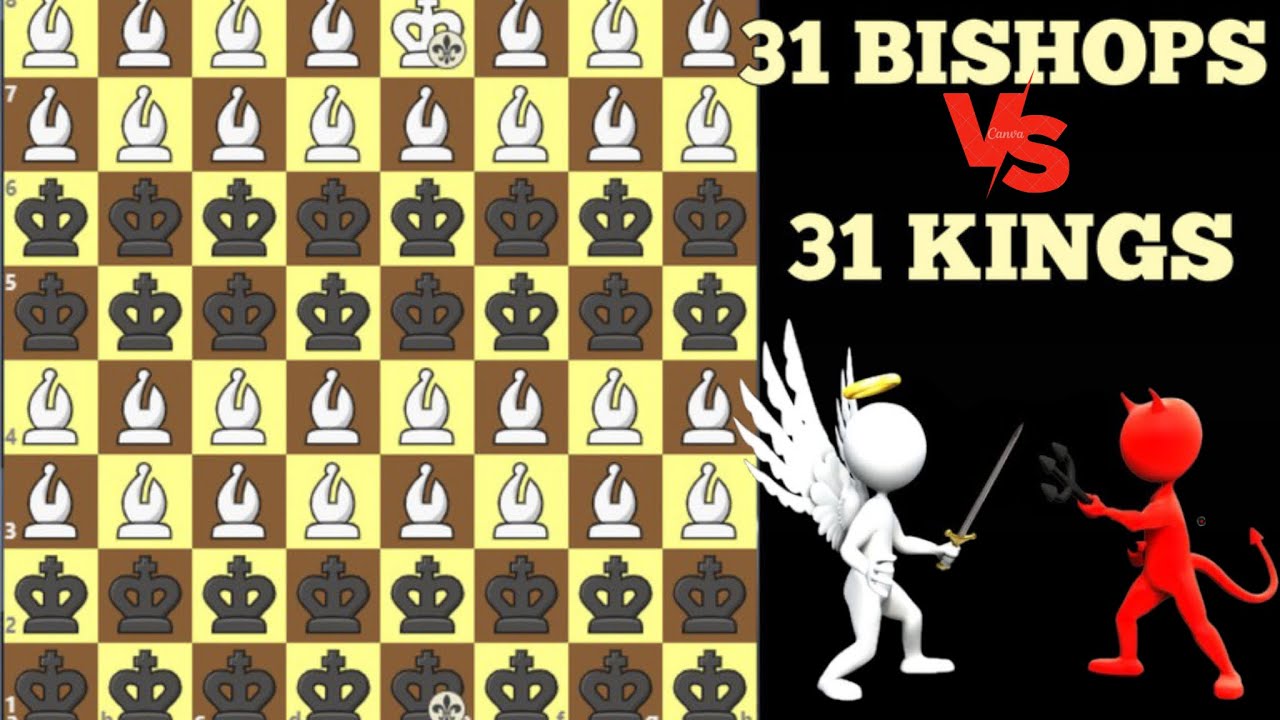 31 Kings Vs 31 Bishops / Fairy Chess - YouTube