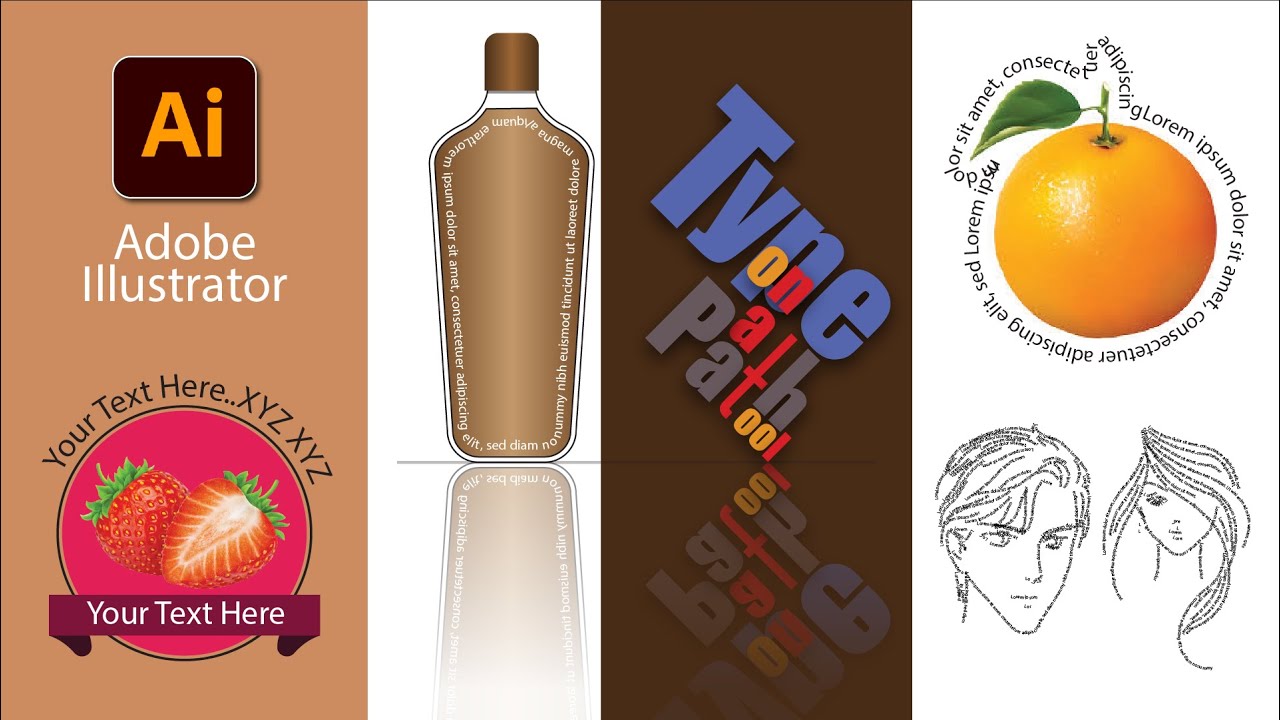 Adobe Illustrator | Type on a Path Tool | Type on Shapes & Path ...