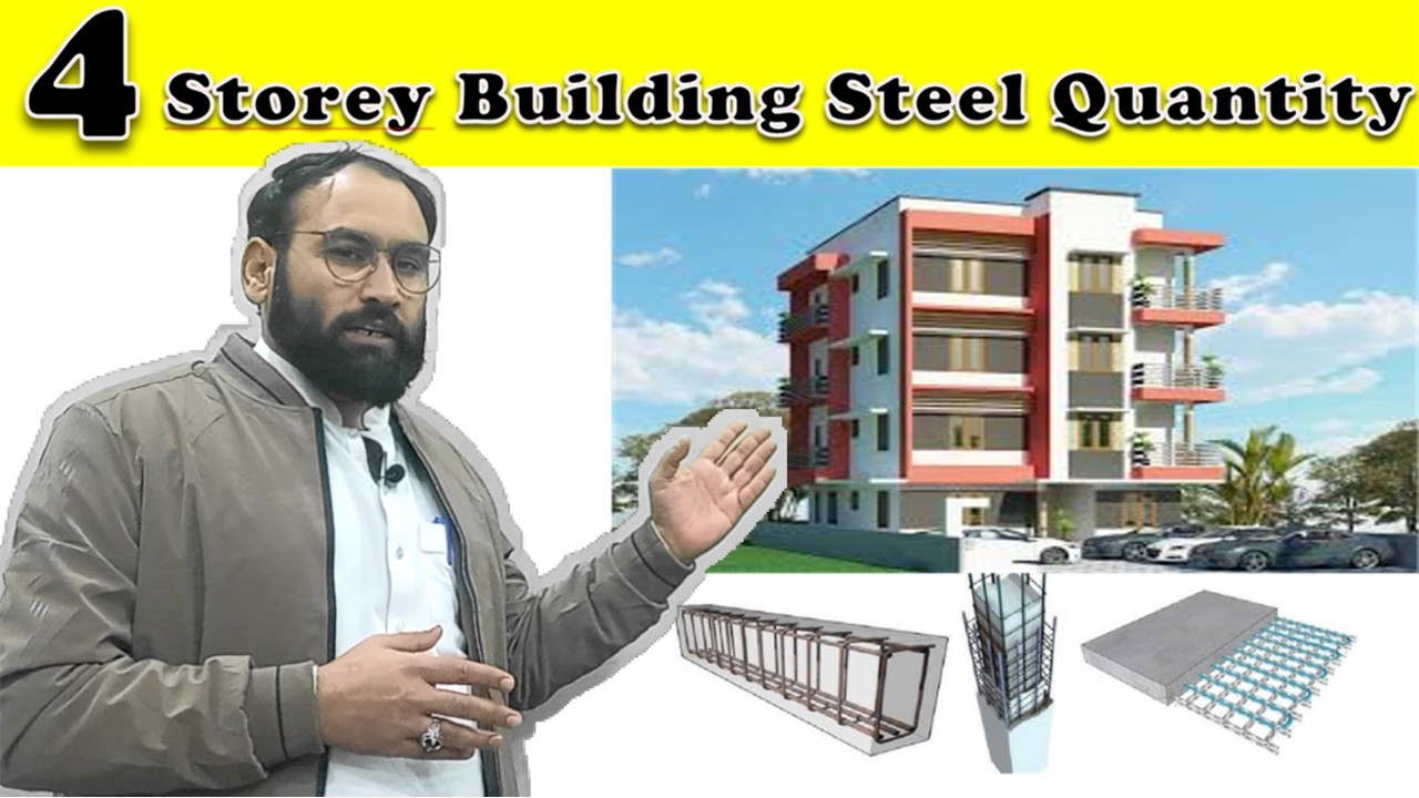 How to Calculate Steel for 4 Storey Buildings (Detailed Guide), Steel Quantity of 4 Storey ...