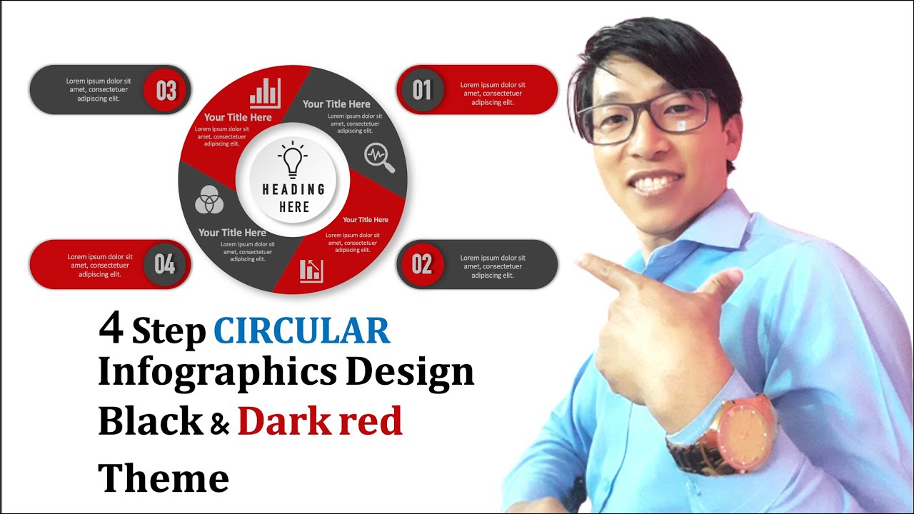 #26, The Infographics show - MS PowerPoint 4 Step CIRCULAR Design ...