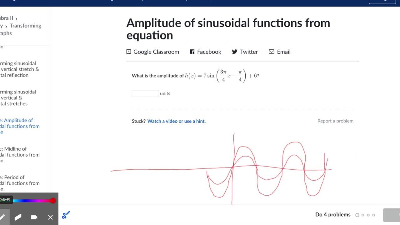 Amplitude of sinusoidal functions from equation - YouTube