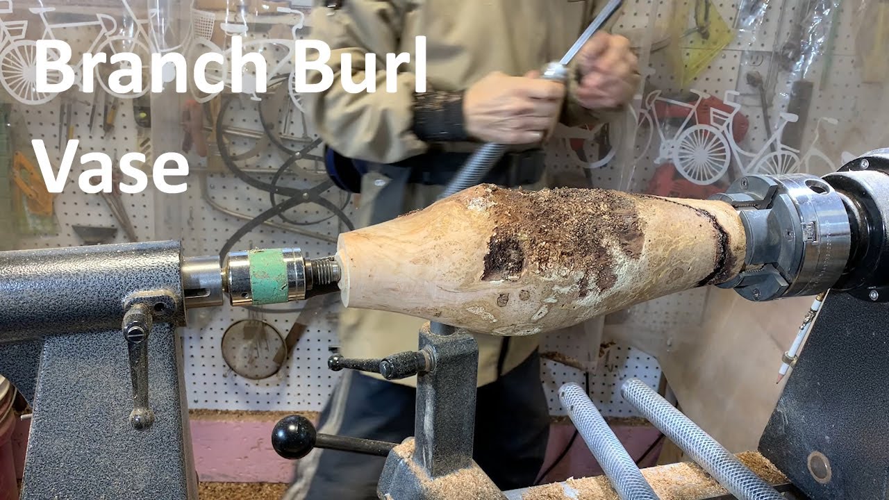 Woodturning a Branch Burl Vase - YouTube