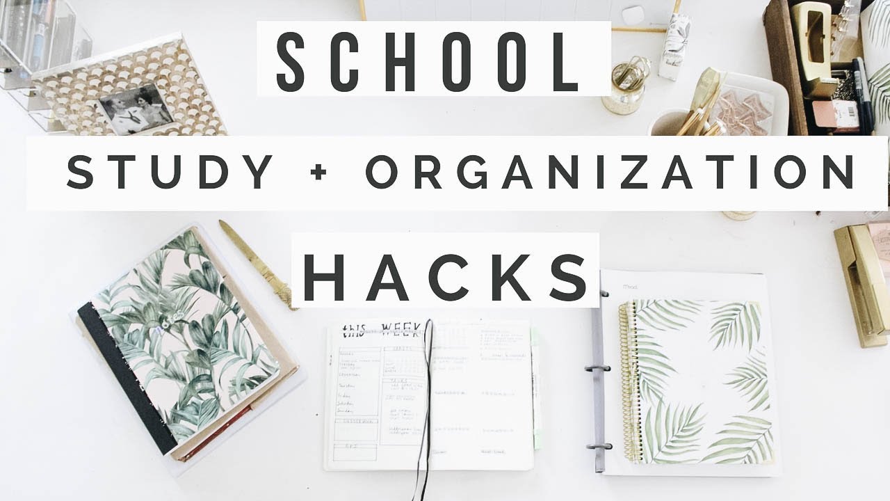 BACK TO SCHOOL ESSENTIALS + LIFE HACKS | ORGANIZATION + STUDY TIPS ...