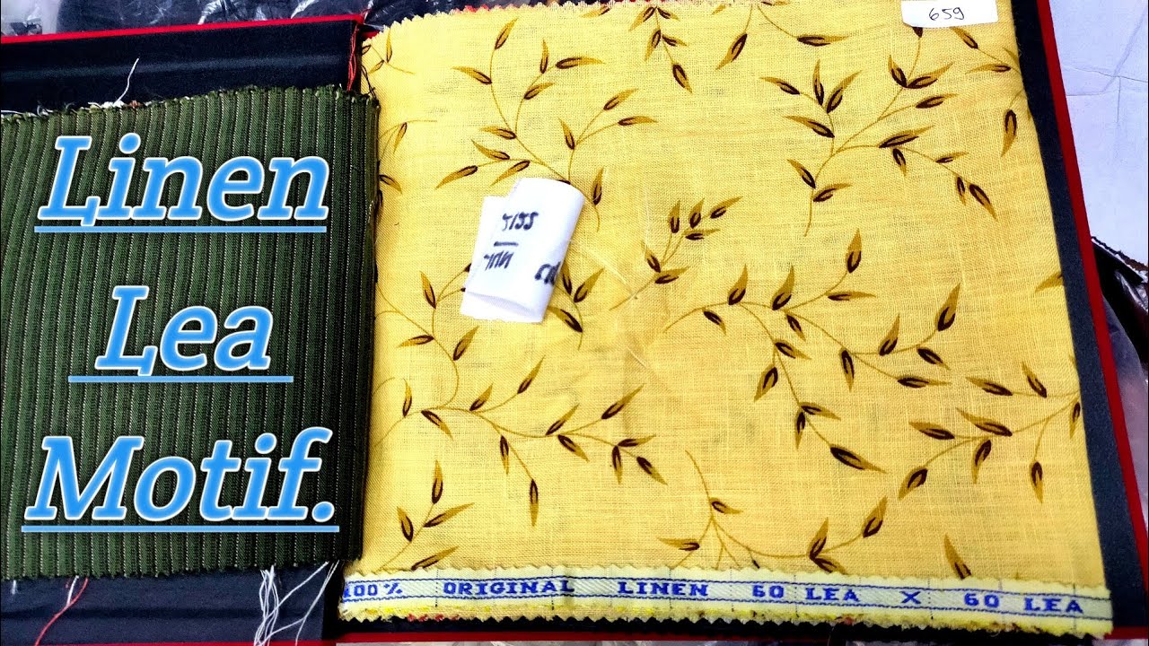 contoh bahan linen motif | linen lea - YouTube