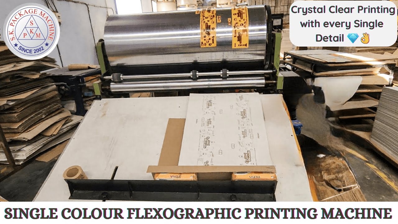 S.K. Brand Single Color Flexo Graphic Printing Machine. - YouTube