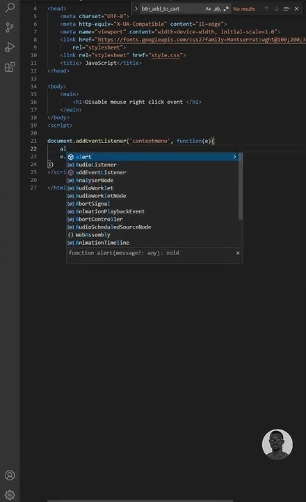 Disable mouse right click event - YouTube
